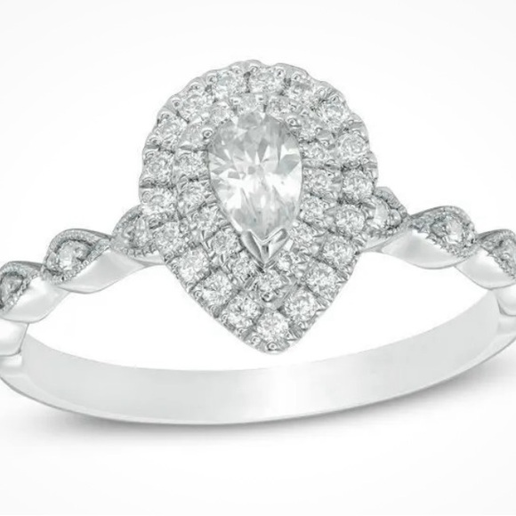 Zales | Jewelry | Zales 2 Ct Pearshaped Diamond Double Frame ...